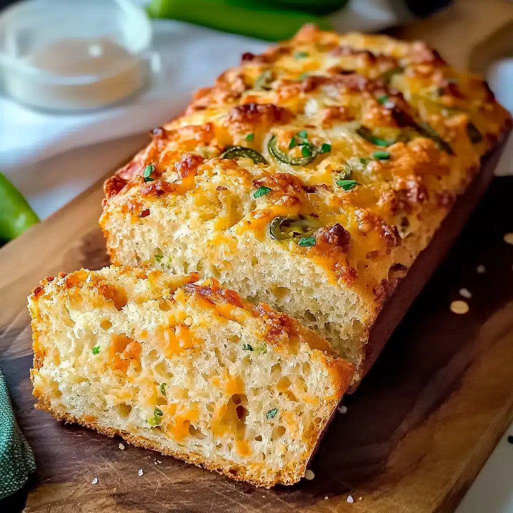 Garlic Herb Jalapeño Cheddar Beer Bread : Cheesy, Spicy & Incredibly Easy